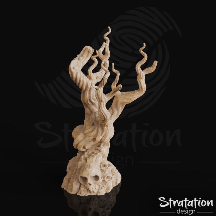 3D Printable Skullbark Halloween Tree by Stratation Design