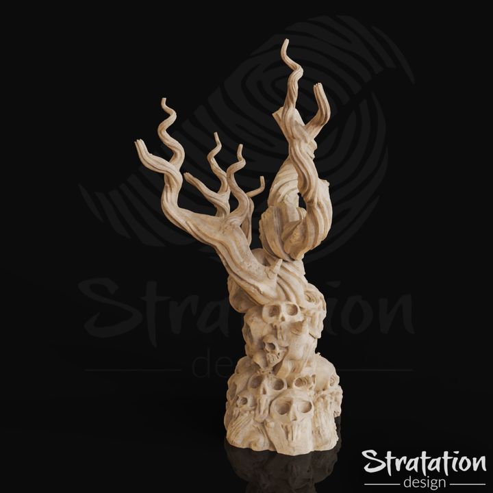 3D Printable Skullbark Halloween Tree by Stratation Design