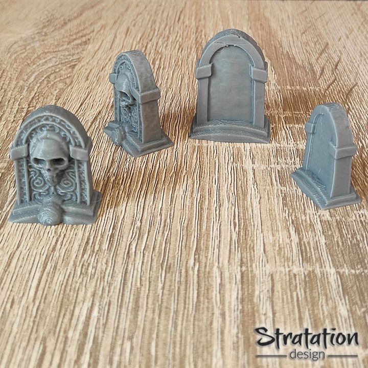 3D Printable Deathmark Halloween Gravestone by Stratation Design