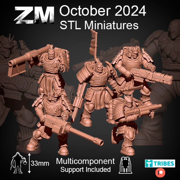 3D Printable Space Samurai Heavy Weapons by Zierzo Miniaturas