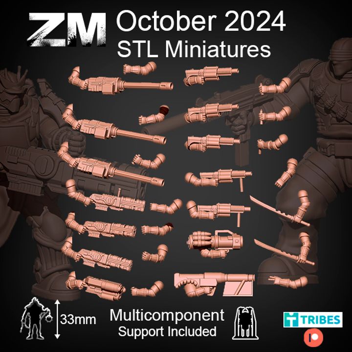 3D Printable Space Samurai Heavy Weapons by Zierzo Miniaturas