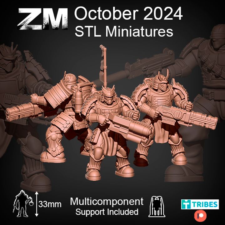 3D Printable Space Samurai Heavy Weapons by Zierzo Miniaturas