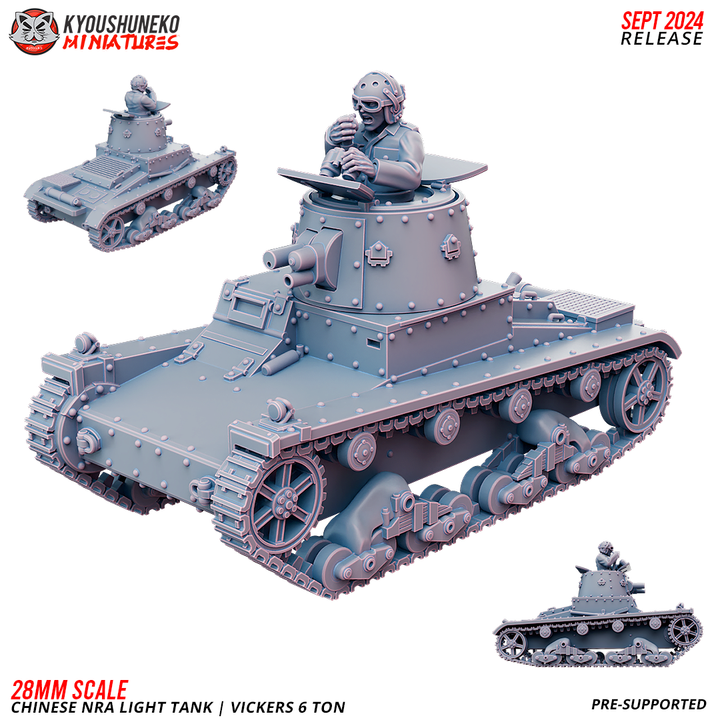3D Printable Vickers 6 Ton | Chinese NRA Light Tank ww2 by Kyoushuneko ...