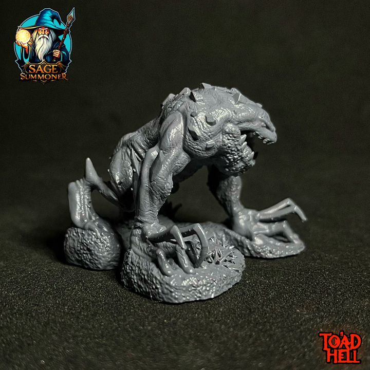 3D Printable Blue Slaad Toad 2 - Toad Hell by Sage Summoner