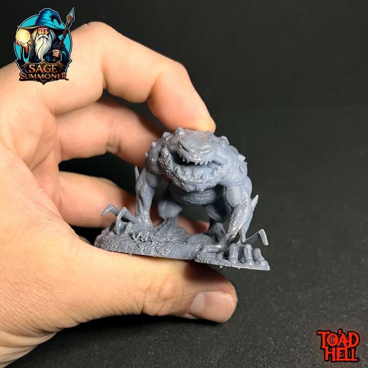 3D Printable Blue Slaad Toad 2 - Toad Hell by Sage Summoner