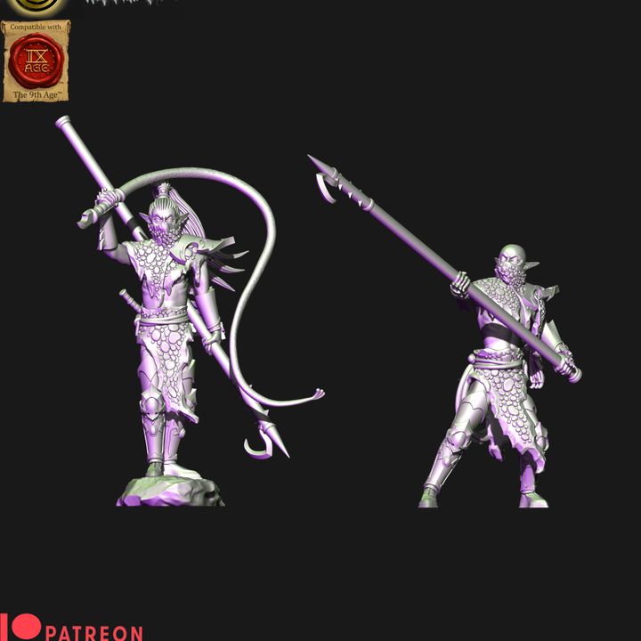 3D Printable Dark elves Kraken (elf) by HoloMiniatures