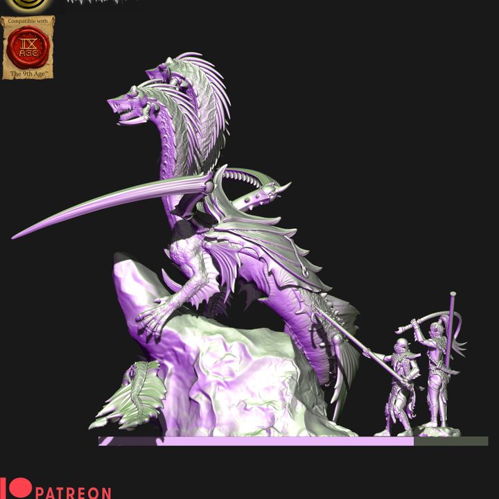 3D Printable Dark elves Kraken (elf) by HoloMiniatures