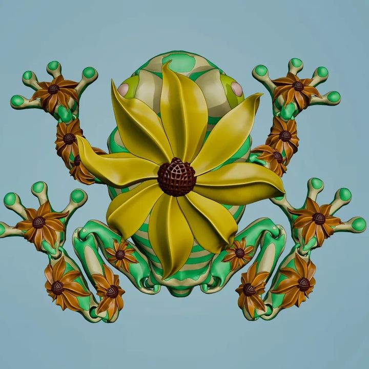 3D Printable MAGNET ZEBRA FLOWER FROG by MELS 3D LABS
