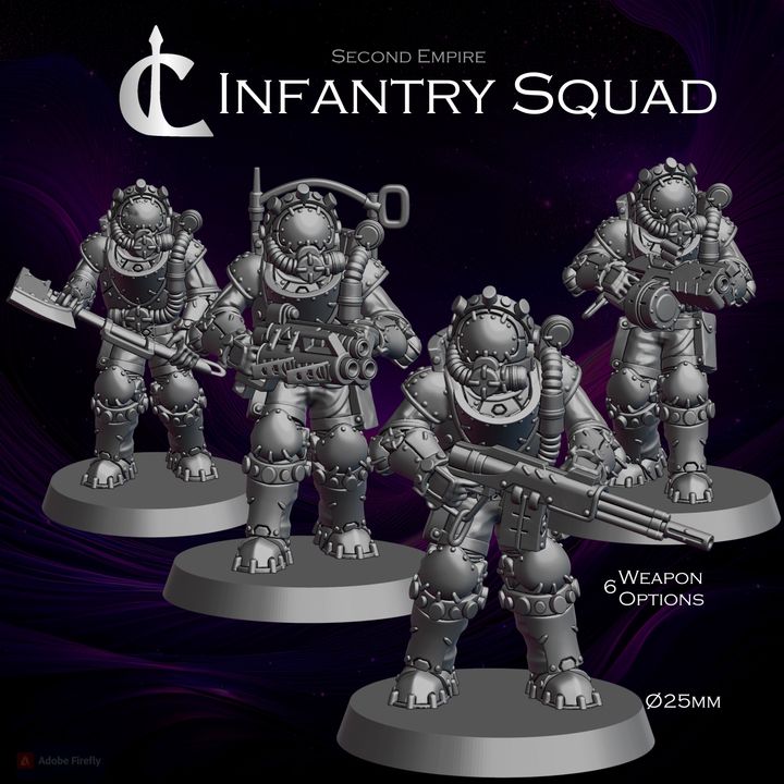 3D Printable Infantry Squad - Presupported by Weeping Stars