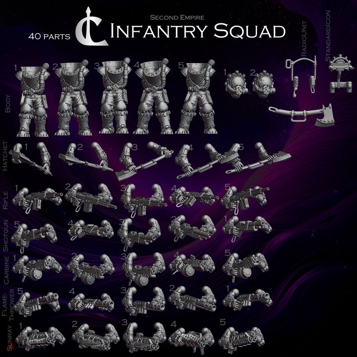 3D Printable Infantry Squad - Presupported by Weeping Stars