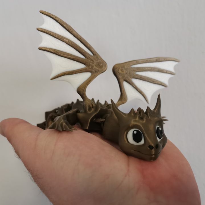 3D Printable Cute multicolor articulated dragon by BT3D&DeusCat