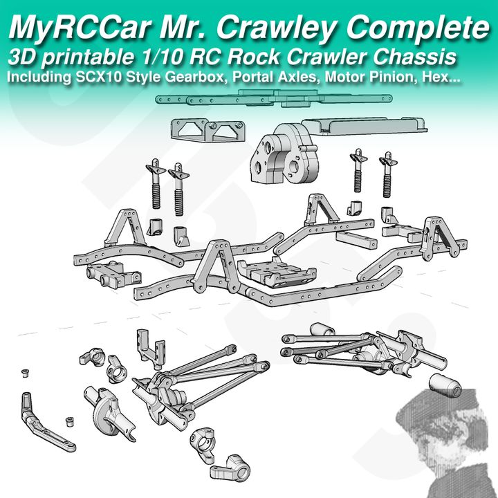 3D Printable MyRCCar Mr. Crawley Complete. 1/10 Customizable RC Rock ...
