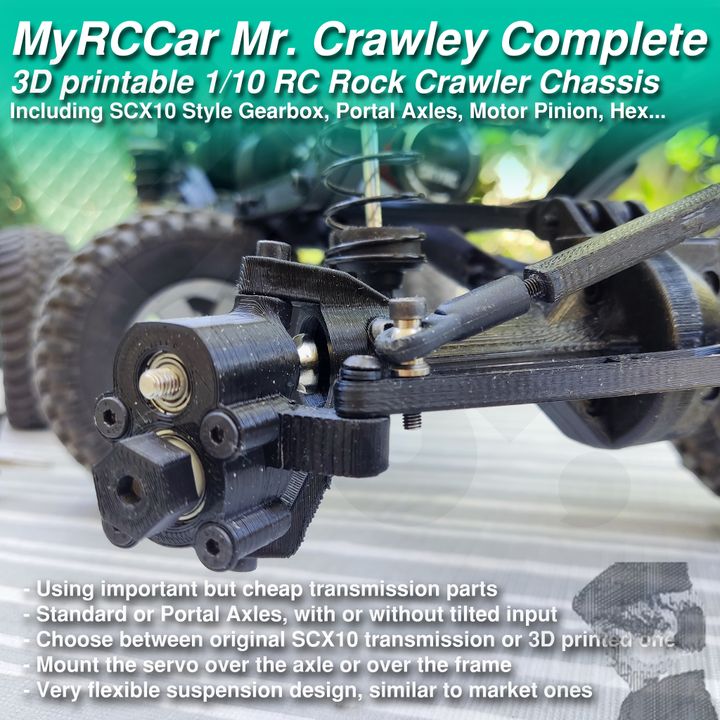 3D Printable MyRCCar Mr. Crawley Complete. 1/10 Customizable RC Rock ...