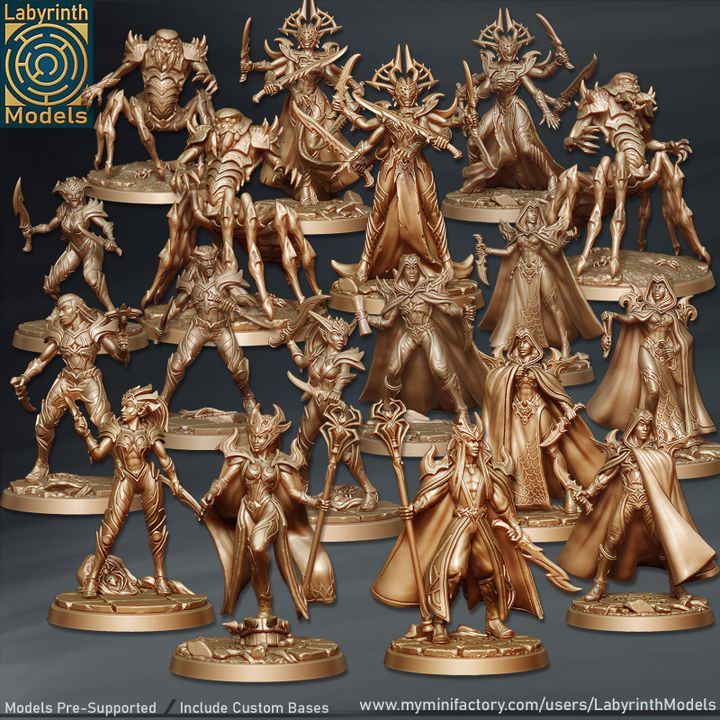3D Printable Spider Cult Collection - 32mm scale by Labyrinth Models