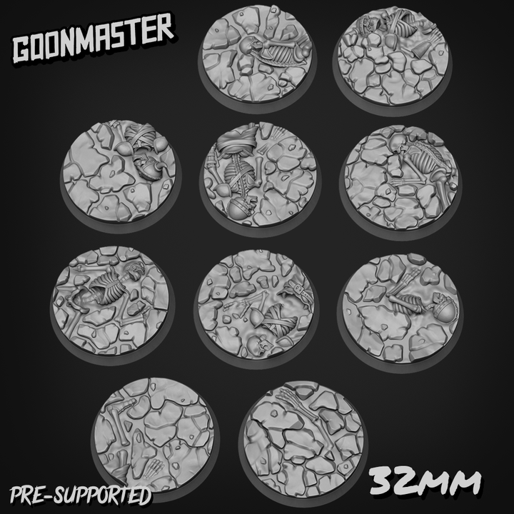 3D Printable Dried Mud and Bone Base Set by Goon Master