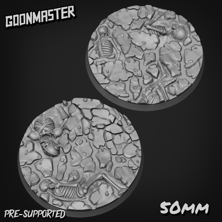 3D Printable Dried Mud and Bone Base Set by Goon Master