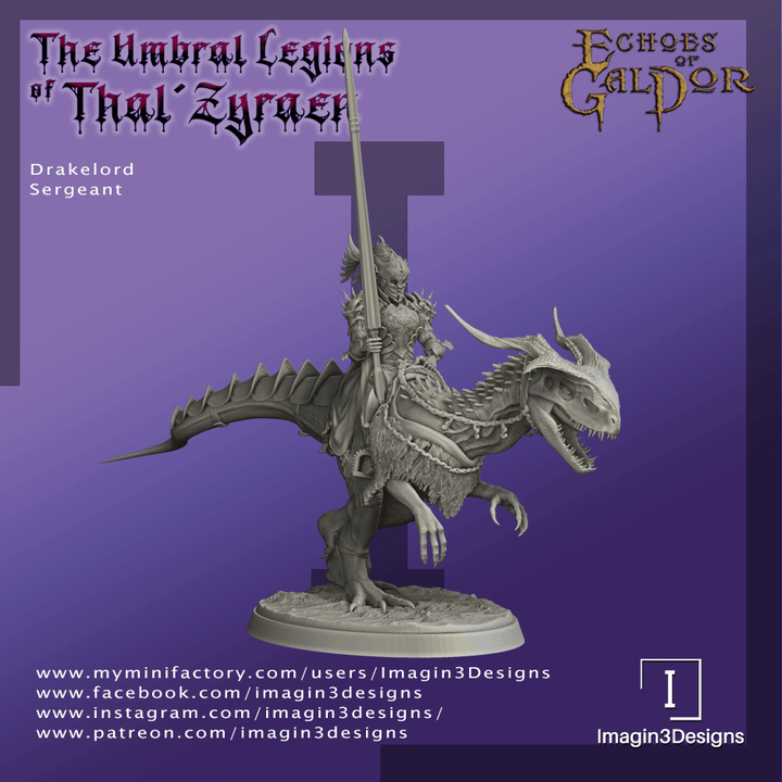 3D Printable Drakelords (Drow Elite Cavalry) by Imagin3Designs