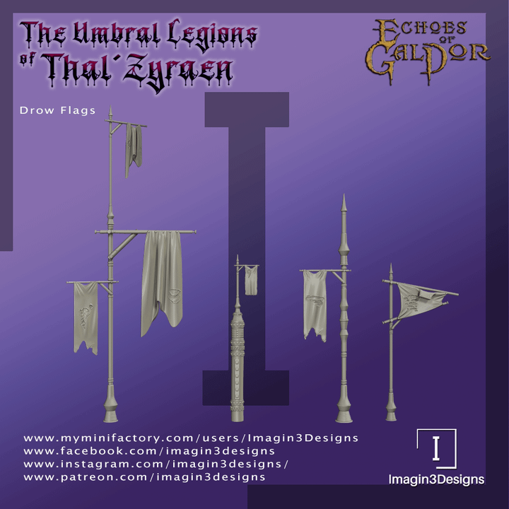 3D Printable Drow Flags by Imagin3Designs