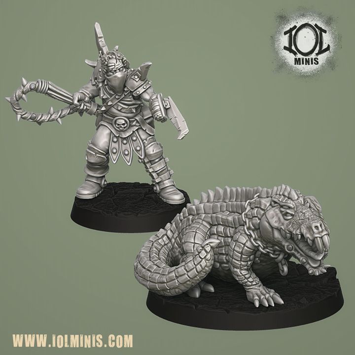 3D Printable Mutant Crocodile by Imitation of Life Miniatures