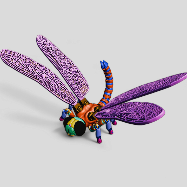 3D Printable 360 ARTICULATED DRAGONFLY V3 by MELS 3D LABS