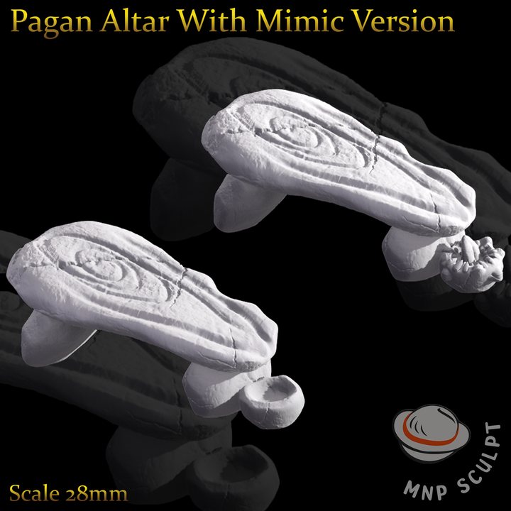 3D Printable Pagan Altar With Mimic Version by MNP Sculpt