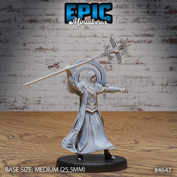 3D Printable White Priest Magic / Holy Bishop Soldier / Humanoid Pope ...