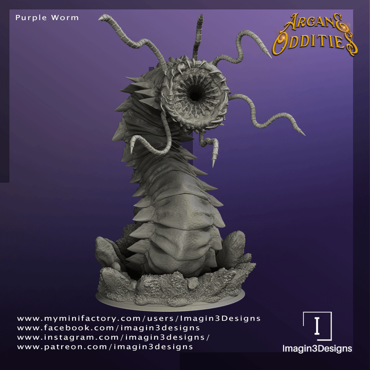 3D Printable Purple Worm by Imagin3Designs