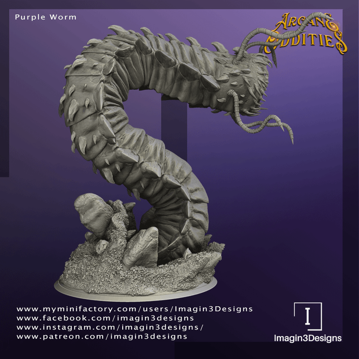 3D Printable Purple Worm by Imagin3Designs