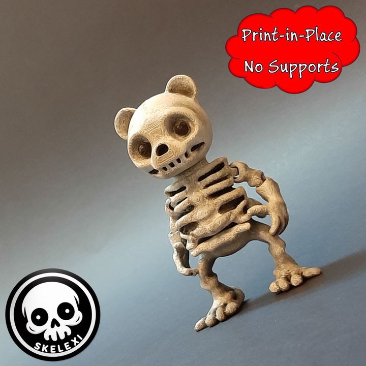 3D Printable Flexi Skeleton Panda by SKELEXI