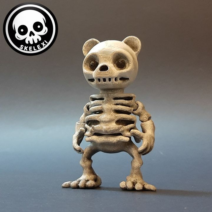 3D Printable Flexi Skeleton Panda by SKELEXI