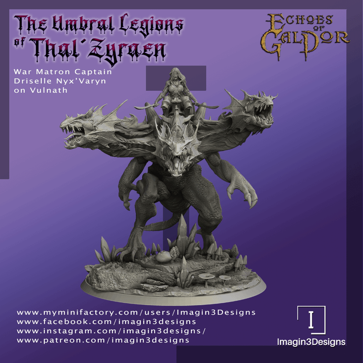 3D Printable Drow War Matron Captain: Driselle Nyx'Varyn and the ...