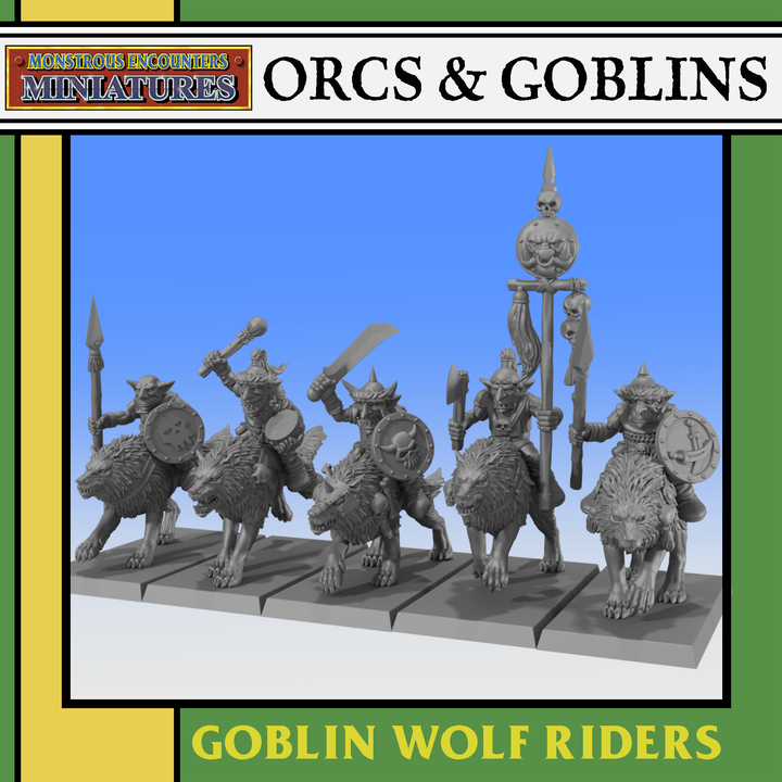 3D Printable ORCS & GOBLINS: Goblin Wolf Riders Unit by Monstrous ...