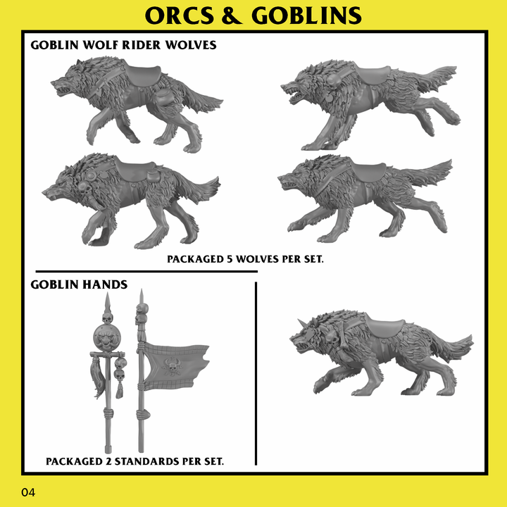 3D Printable ORCS & GOBLINS: Goblin Wolf Riders Unit by Monstrous ...
