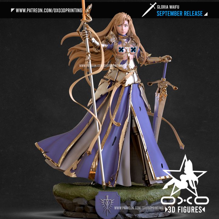 3D Printable Gloria Anime 3D Print Miniature by OXO3D Figures