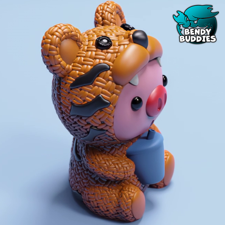 3D Printable Piggy Tiger Costume / Cute Knitted Beast Model ...