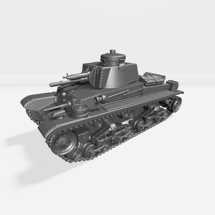3D Printable Panzer 35(t) + 3 Tankmen (Germany, WW2) by Wargame3d