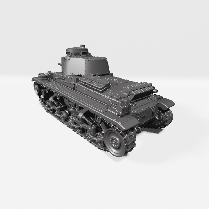 3D Printable Panzer 35(t) + 3 Tankmen (Germany, WW2) by Wargame3d