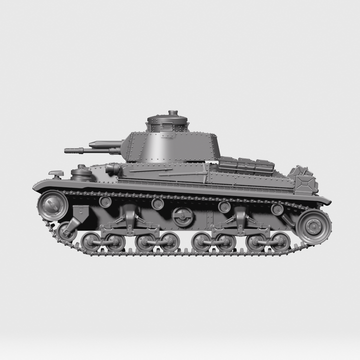 3D Printable Panzer 35(t) + 3 Tankmen (Germany, WW2) by Wargame3d