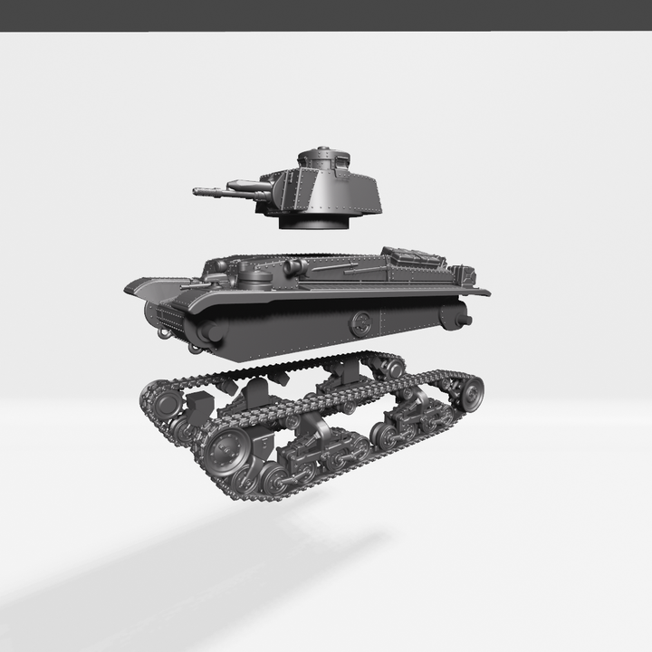 3D Printable Panzer 35(t) + 3 Tankmen (Germany, WW2) by Wargame3d