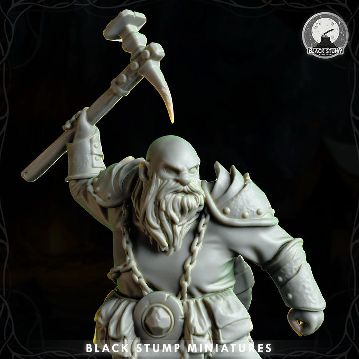3D Printable Duergar Dwarf Warrior with hammer! by Black Stump Miniatures