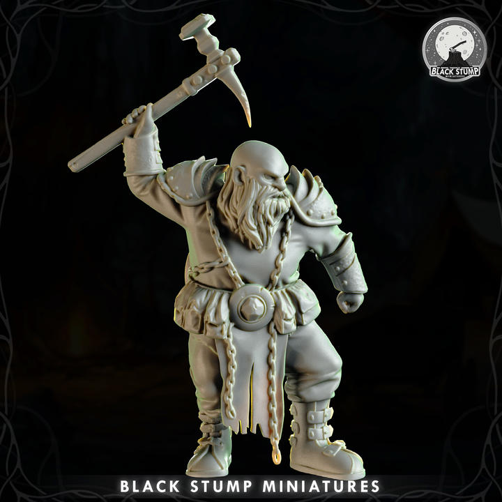 3D Printable Duergar Dwarf Warrior with hammer! by Black Stump Miniatures