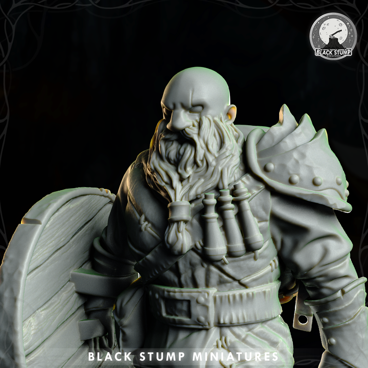 3D Printable Duergar Dwarf Warrior with Axe and Shield! by Arcane ...