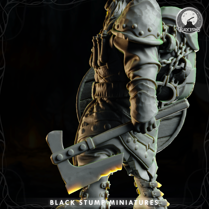 3D Printable Duergar Dwarf Warrior with Axe and Shield! by Arcane ...