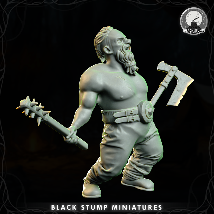 3D Printable Duergar Dwarf Warrior with Axe and Morgenstern! by Black ...