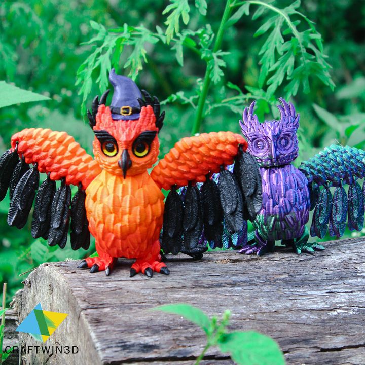 3D Printable Flexy Owl – Halloween Special Edition! by Craftwin