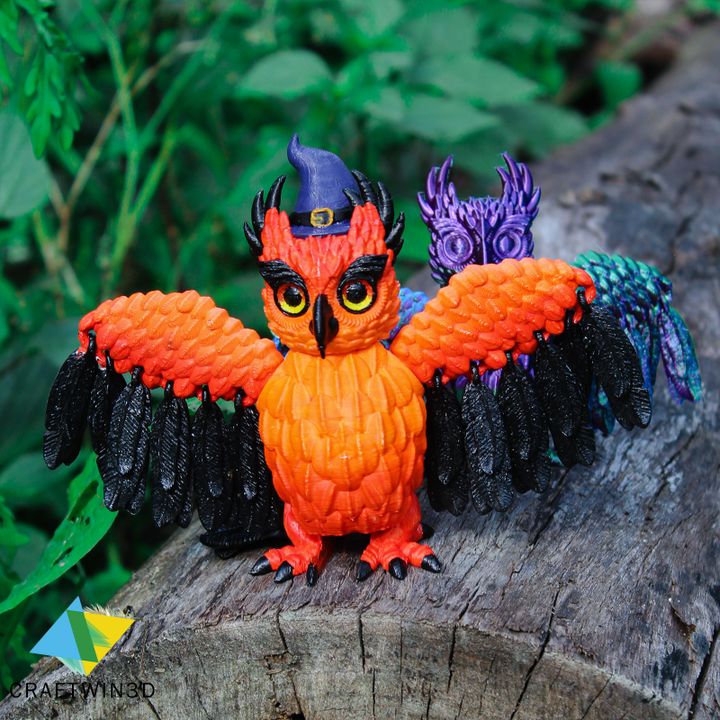 3D Printable Flexy Owl – Halloween Special Edition! by Craftwin