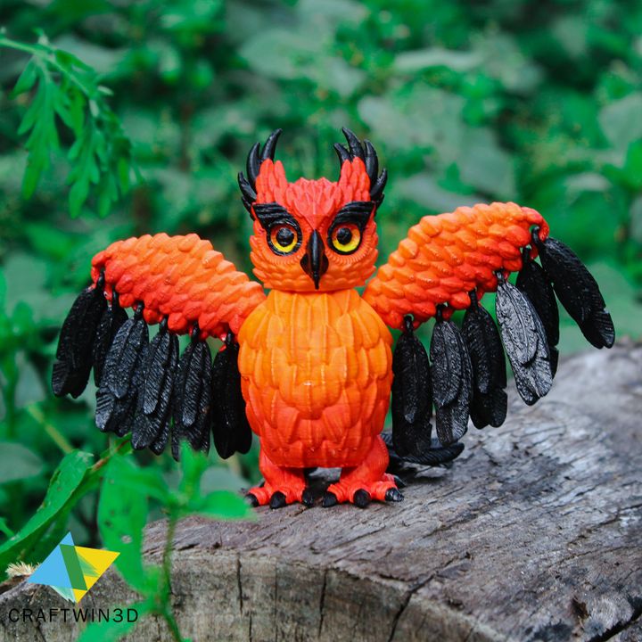 3D Printable Flexy Owl – Halloween Special Edition! by Craftwin
