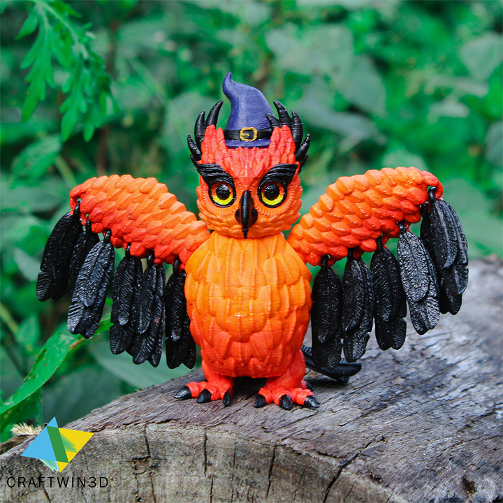 3D Printable Flexy Owl – Halloween Special Edition! by Craftwin