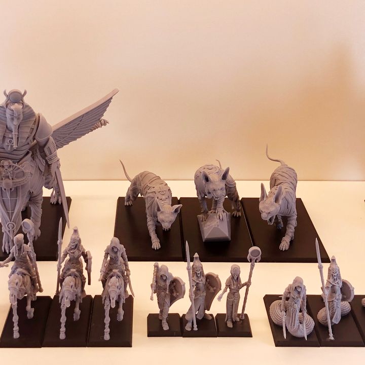 3D Printable Pharaoh's Legacy: Sphynx Cats by Crab Miniatures