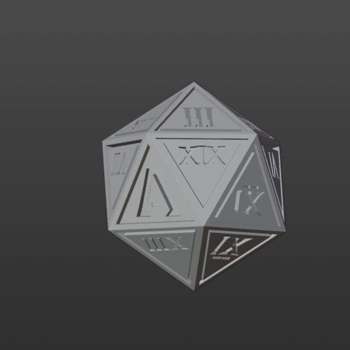 3D Printable Roman numbers D20 by F. T. Lara